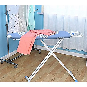 SheeChung 14x42 Inch Over-The-Door Ironing Board Replacement Pad/Cover,100% Cotton Iron Board Cover and Heavy-Duty Extra Thick Pad,Resists Scorching and Staining,Snug fit Ironing Board Cover