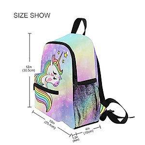Backpack for Girls Boys Unicorn Galaxy Kindergarten Elementary School Bookbag Cute Book Bags