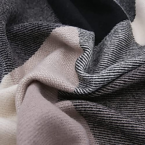 Buffalo Plaid Throw Blanket for Couch - Farmhouse Check Style - Soft Cozy Lightweight with Tassels for Bed Sofa Living Room Home Office Outdoor - 50 x 60 Inches - Black/Brown