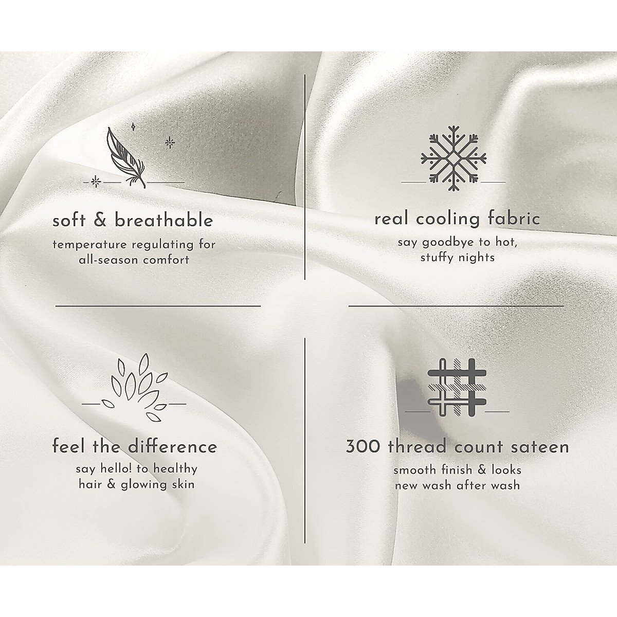 California Design Den - Silky Soft Rayon from Bamboo Cases Standard Size, Set Of 2 For Smooth Hair & Skin, Fits Standard & Queen Pillows, Ivory Pillow Covers