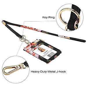 ID Badge Holder with Lanyard Vertical: Flower ID Name Badge Card Holder with Lanyard for ID Badges