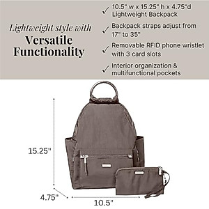 Baggallini womens New Classic Heritage With Rfid Phone Wristlet All Day Backpack, Sterling Shimmer, One Size US