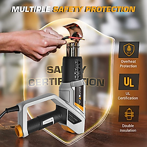 BATAVIA Heat Gun, 2 in 1 Fast Heating Hot Air Gun 1500W 122℉~1112℉(50°C~600°C) Overheat Protection for Crafts, Shrink Tubing, Epoxy Resin, Vinyl Wrap, Soldering, Candle Making PLD2382S