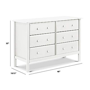 DaVinci Jayden 6-Drawer Double Wide Dresser in White, Greenguard Gold Certified