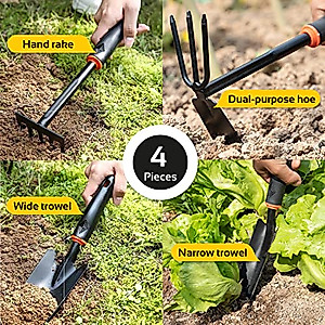 Baums Life Garden Tools Set Heavy Duty Gardening Set 4 Piece Succulent Tools Kit Garden Hand Tools Gift Sets for Women, Men, Gardener, Growers (4PCS)