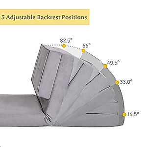 Giantex 5-Position Adjustable Convertible Flip Chair, Sleeper Dorm Game Bed Couch Lounger Sofa Chair Mattress Living Room Furniture, Gray