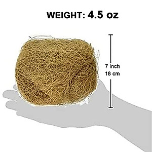 Lucky Interests Coconut Fiber, 4.5oz. Comfortable Bedding for Small Birds and Animals, Nest Material for Nest Building, Hideouts, Plants and Upholstery