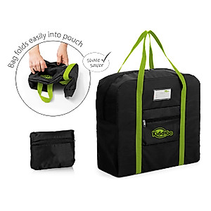 Kiddi Go Backless Booster Seat Travel Bag - Red | Water-Resistant 600D Nylon | Fits Most Backless Booster Seats | Easy to Carry with Luggage Handle | includes ID Card Slot.