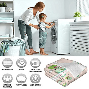 Custom Baby Blanket with Name, Personalized Funny Frog Baby Blankets for Girl, Boy Gifts, Ultra Soft Lightweight Warm Flannel Blanket as Newborn Toddler Swaddling, Suit for Couch, Bed, Sofa 30"x40"