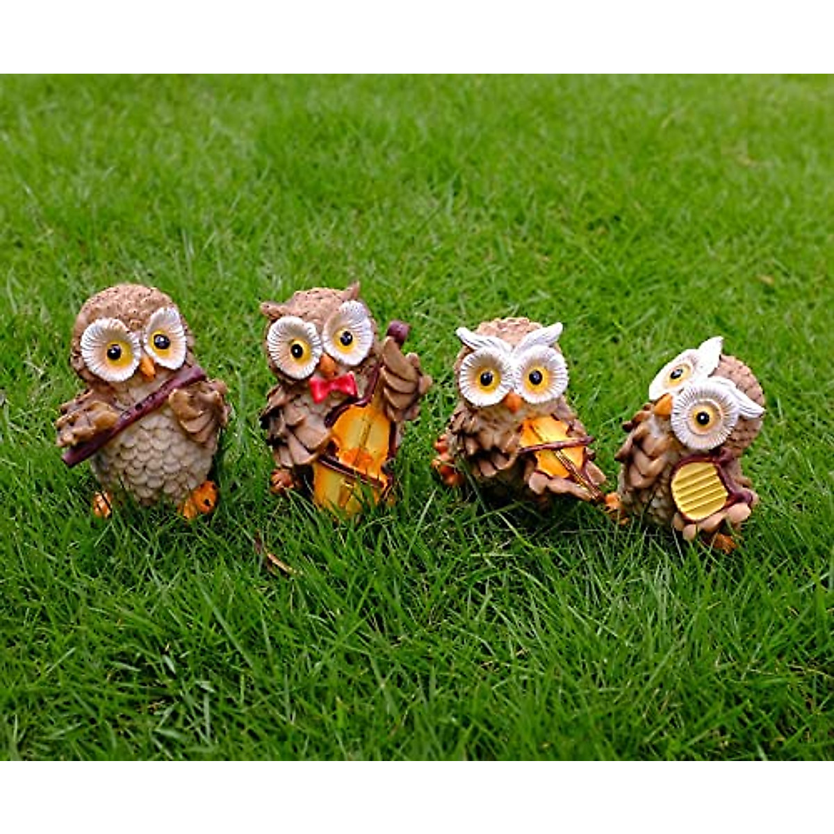 SMANSNAY Owl Decor Statue, Home Office Ornaments, Cute Owl Figurines for Home Decoration, Great Owl Gifts for Women, Boys, Girls(Pack of 4)