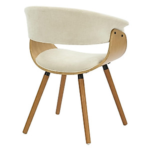 !nspire Mid-Century Fabric and Bentwood Accent/Dining Chair - Beige and Natural