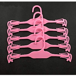 WellieSTR Plastic Hangers Sleek, Great for Bras/Panties/Underwear, 10-Inch (Pack of 50 ，Pink)