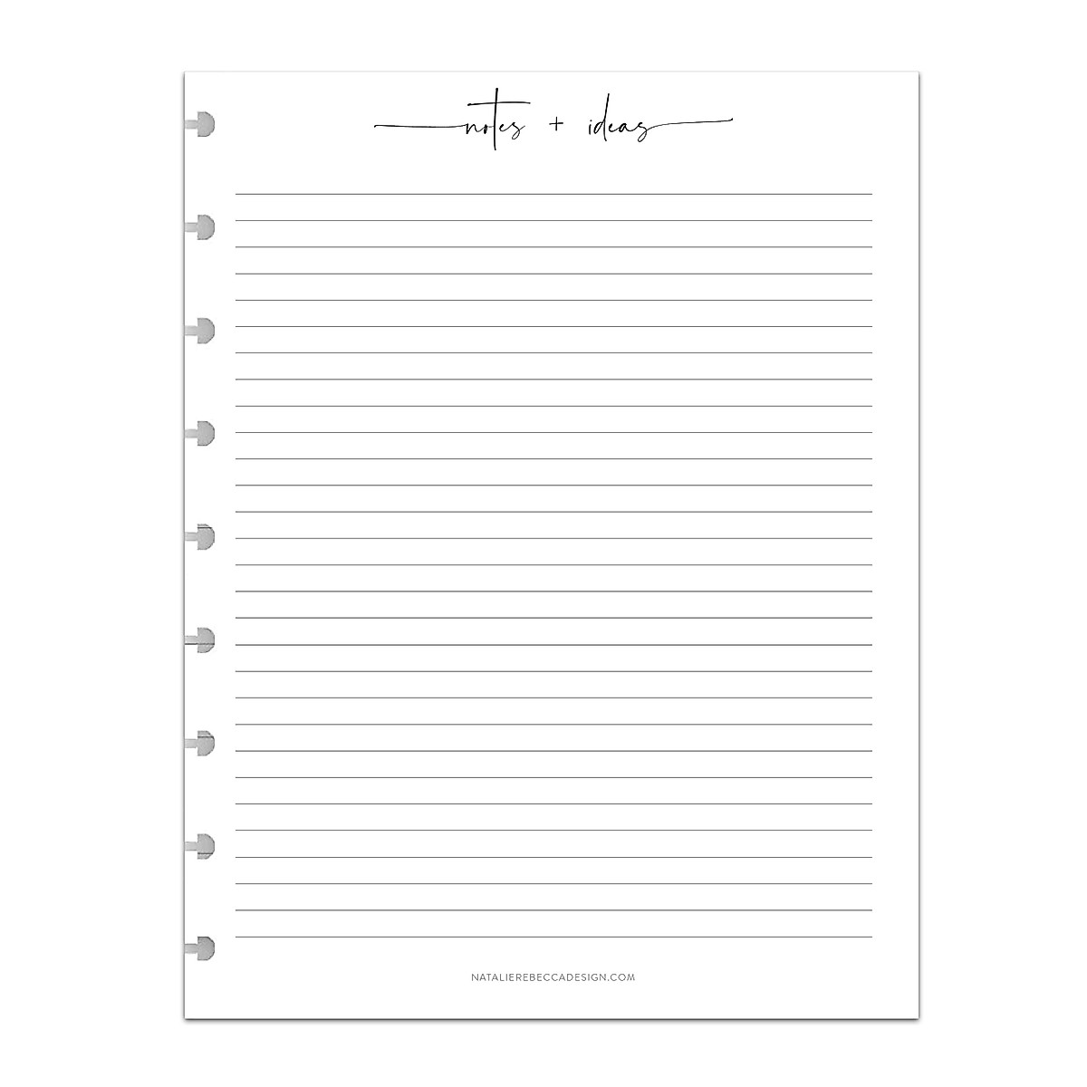 BetterNote Notes Refill Pages for Discbound Notebooks, fits Happy Planner, Levenger Circa, TUL, Staples Arc, InkWell Press, Talia (Modern- 25 Sheets, 9-Disc, 7"x9.25")