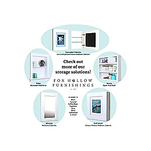 Fox Hollow Furnishings 11x14 Compact Portrait Recessed Mirrored Medicine Cabinet (White)