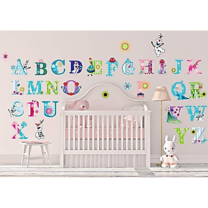 DEKOSH Alphabet Wall Stickers for Baby Girl Nursery | Peel & Stick Decorative Girl Wall Decals for Bedroom