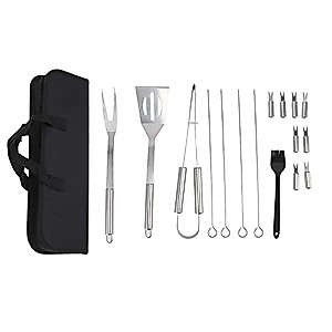 Household Garden Products 16pcs Stainless Steel BBQ Set Outdoor Portable Grilling Tools Set for Family Gatherings Outdoor Activities
