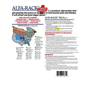 Whitetail Institute Alfa-Rack Plus Deer Food Plot Seed, Perennial Blend of Deep-Root Forages That Thrive on Hilltops and Hillsides, Highly Nutritious and Attractive to Deer, 16.5 lbs (1.25 acres)