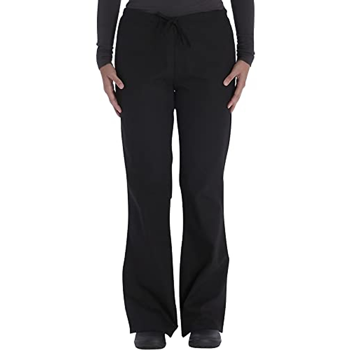 Vital Threads Womens Scrubs Set V-Neck Top & Drawstring Pant, VT514C, S, Black