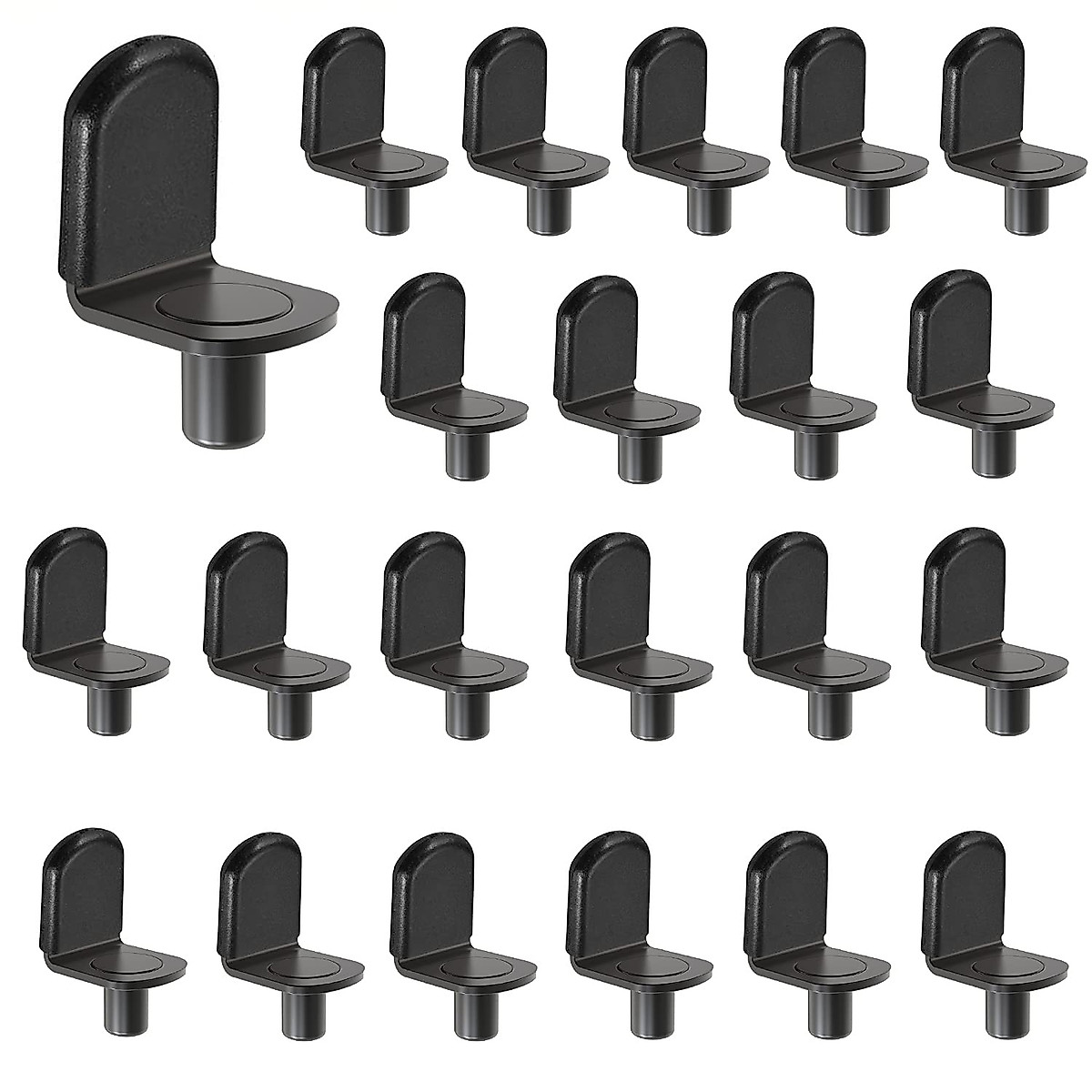 Shelf pins, Glass Supports Furniture Cabinet Closet Bookcase Shelf Bracket-Style Pegs, Black 30 Pack.A