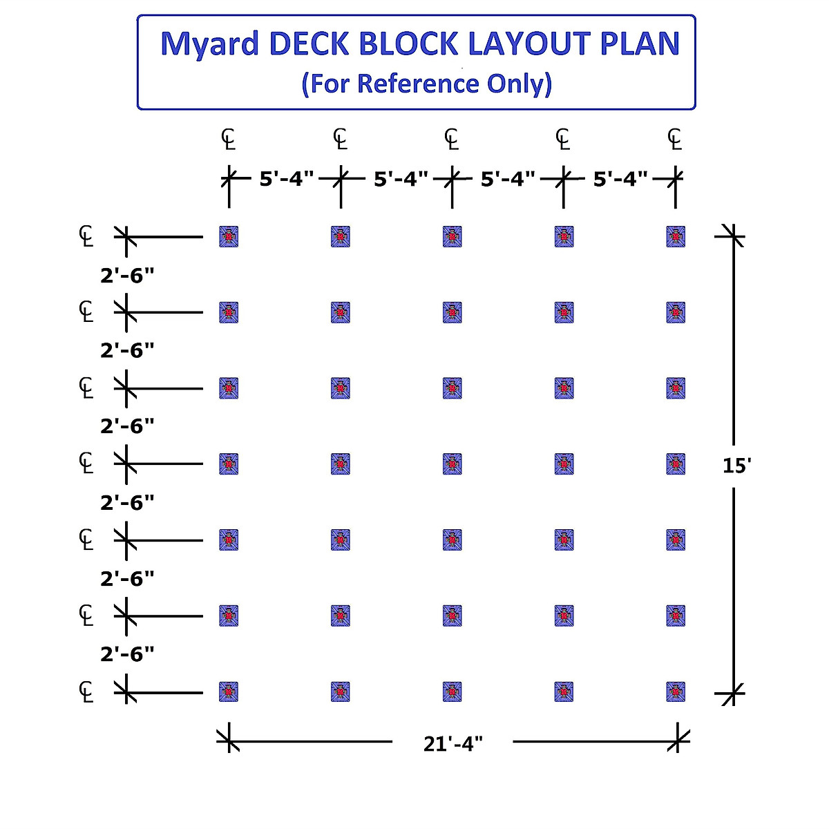 PNP153544 Myard Deck Foundation Block for Wood Composite Floor Frame Pier Shed Base Footing Post Beam Support (Qty 4, Black)
