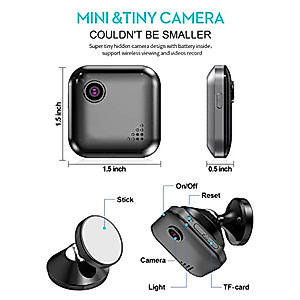 gamvozova Hidden Camera, 1080P Mini Spy Camera HD WiFi Security Cameras Covert Small Nanny Cam with Night Vision and Motion Detection Live Feed Cell Phone APP