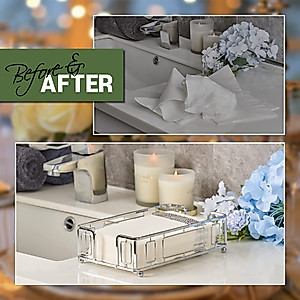 LEVIMETREE Rectangular Guest Towel Napkin Holder - Paper Hand Towel Storage Tray, Napkin Holder for Table, Bathroom Hand Towel Holder Kitchen Restaurant Home Décor Bathroom Paper Towels Storage Tray