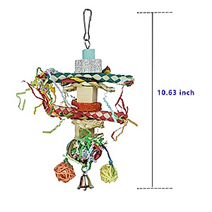 GUANLANT Bird Cage Shredding Foraging Parakeet Toys, Parrots Shredder Chewing Toys, Budgies Swing Ladder Birdcage Stand Perch Climbing Toy with Beak Grinding Stone Ball for Cockatiel Lovebirds Conures