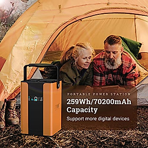 Portable Power Station 300W - Indoor & Outdoor Battery Powered Outlet with AC, Car, and USB C Recharging - Small Power Generator - 115v AC, 12v DC, and USB Outlets