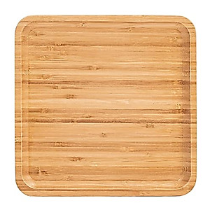8 Inch Bamboo Serving Tray - Breakfast, Dinner Food Trays, Coffee & Tea Serving Tray, Fruit and Pastry Platter, Tabletop Decor