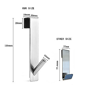 Holygloomy 2PCS 5-Inch Extended Shower Door Hooks , Over Door Hooks for Bathroom Frameless Glass Shower Door, Waterproof Stainless Steel Hooks for Hanging Coat,Towel Hooks