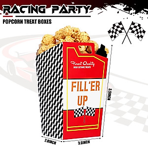 Outus 24 Pieces Race Car Fuel Can Popcorn Treat Boxes Racing Birthday Party Supplies Candy Cookie Container For Baby Shower, Bridal Shower, Race Car Theme Party Favors Decoration