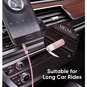 CableCreation 3.5mm Audio Cable 10FT/3m, 3.5mm Stereo Auxiliary Aux Cable Compatible with Phones, Headphones, Laptops, Phones, Car/Home Stereo, Speaker & More, Pink