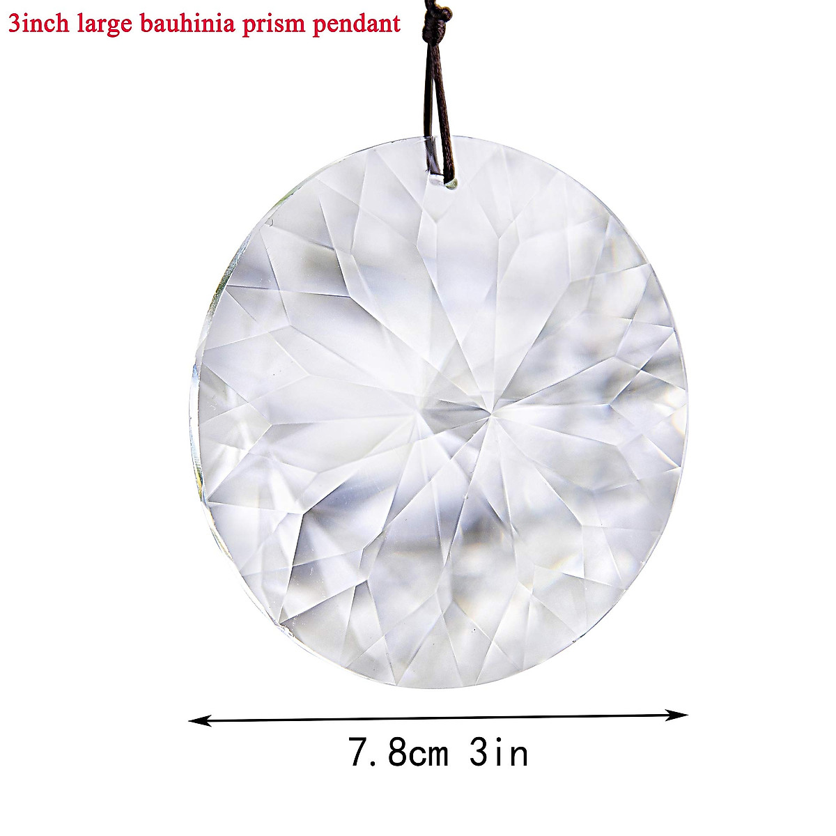 Bauhinia Hanging Faceted Crystals Large Window Prisms Suncatcher Ornament Rainbow Maker Chandelier Crystal Pendant(85mm,Round)
