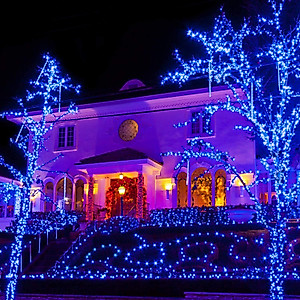 OxyLED Solar String Lights Outdoor Waterproof String Lights Solar Powered Decorative Fairy Lights for Garden Patio Wedding Party Christmas Tree Halloween (144 Ft, Blue)