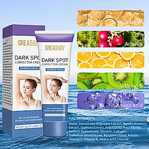 Greatojoy Underarm Cream - Dark Spot Corrector Cream – for Face, Body, Underarm, Armpit, Neck, Back, Legs, Elbows, Intimate Areas - for an Instant Result (2OZ/60ML)