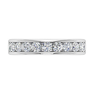 1 Carat Channel Set Diamond Wedding Band Ring in 14K White Gold - IGI Certified (Ring Size 6.5)
