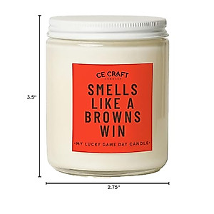 CE Craft - Smells Like A Browns Win Candle - Football Themed Candle, Gift for Dad, Gift for Son, Ohio Gift, Ohio Themed Candle, Gift for Him (Iced Vanilla Woods)