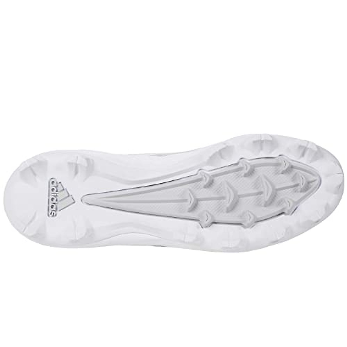 adidas Women's Purehustle 2 MD Baseball Shoe, White/Silver Metallic/Silver Metallic, 10