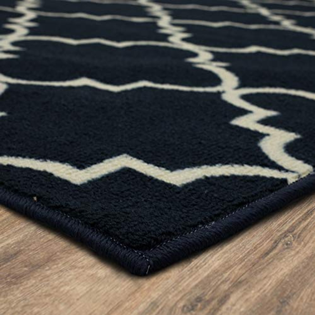 Mohawk Home Soho Fancy Trellis Geometric Lattice Printed Area Rug, 2 ft 6 in x 3 ft 10 in, Navy