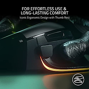 Razer Basilisk V3 Customizable Ergonomic : Fastest Gaming Mouse Switch Chroma RGB Lighting 26K DPI Optical Sensor - 11 Programmable Buttons HyperScroll Tilt Wheel Classic Black (Renewed)