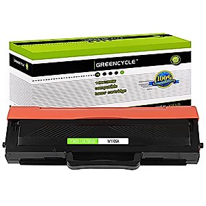 greencycle 1-Pack Black Toner Cartridge Replacement Compatible for HP 105A W1105A Work with Laser MFP 107w 107a 137fnw 135w Printers
