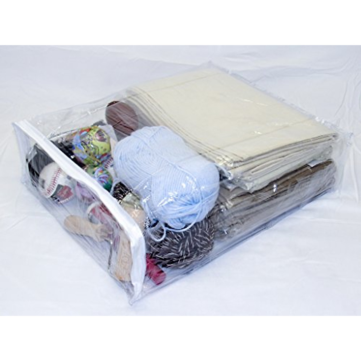 Oreh Homewares Heavy Duty Vinyl Zippered Closet Storage Bags (Clear) for Sweaters, Blankets, Comforters, Bedding Sets and Much More! (15" x 18" x 5") 5.8 Gallon 4-Pack