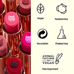 Winky Lux Purrfect Pout, Lip Stain With Jojoba Oil and Vitamin E, Semi-Sheer Finish, Natural Lipstick, Fur-Ever