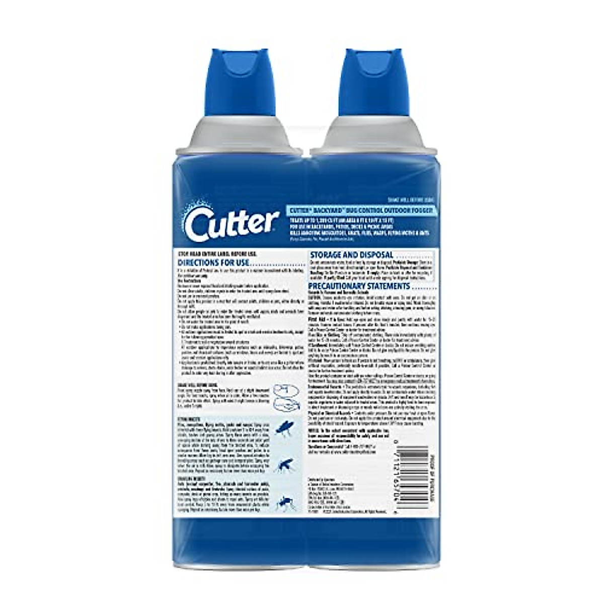 Cutter Backyard Bug Control Outdoor Fogger (2 Pack), Kills Mosquitoes, Fleas & Listed Ants, 16 fl Ounce