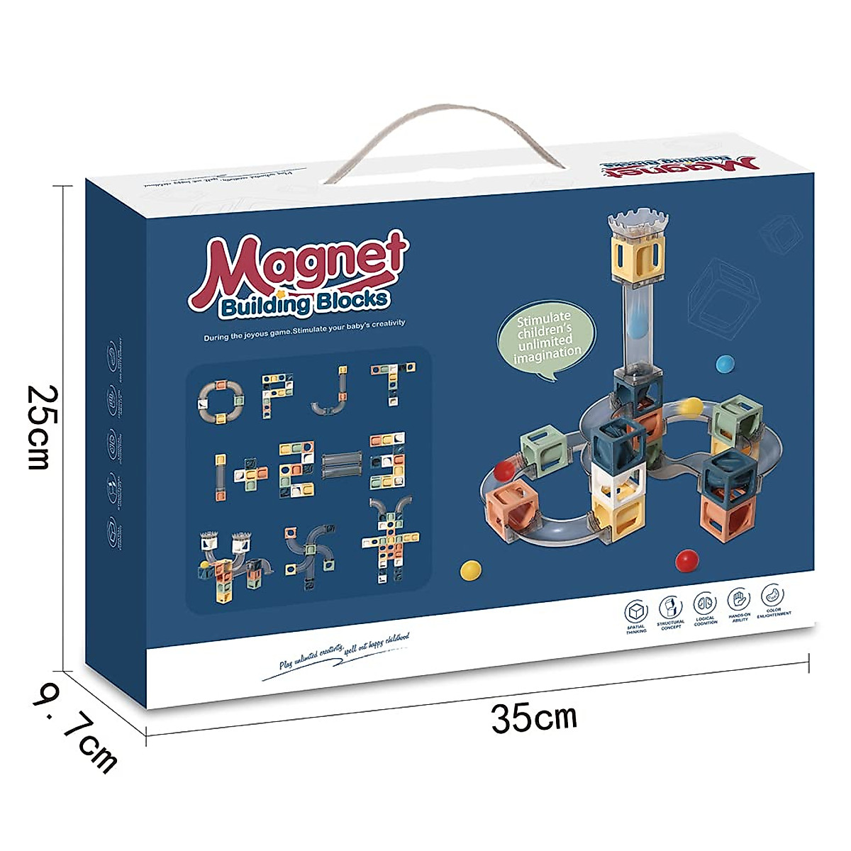 Magnetic Building Blocks Maze Marble Run Brain Game and STEM Toy for Boys and Girls