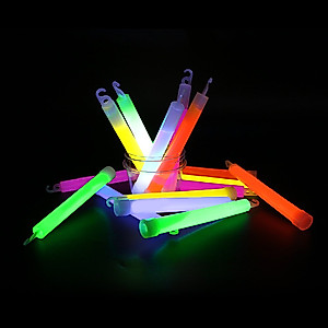 novelinks 50 Pcs 6'' Premium Glow Sticks Bulk - Ultra Bright Large Glow Necklaces Bulk Light up Necklaces Bulk Glow in The Dark Necklaces, Emergency Glow Sticks, Long-lasting Lighting Waterproof