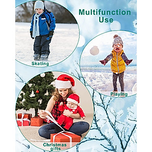 SATINIOR 6 Pieces Winter Boys Hat Dinosaur Warm Mittens Set Pompom Baby Knitted Hat Scarf Gloves Earflap Beanie (Stylish Color)