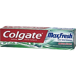 Colgate Toothpaste with Mini Breath Strips, Clean Mint-6 Ounces-3 Pack