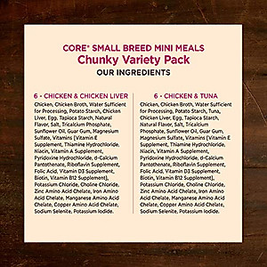 Wellness Core Grain Free Small Breed Mini Meals Chunky Variety Pack, 3 oz (Pack of 12)