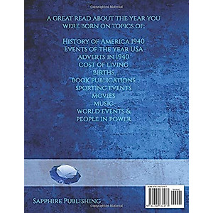 The Year You Were Born 1940: 1940 yearbook USA: 90 page A4 Book full of interesting facts, information and trivia